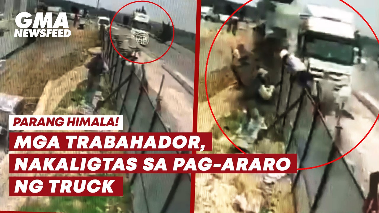 Mga trabahador, nakaligtas sa pag-araro ng truck | GMA News Feed ...