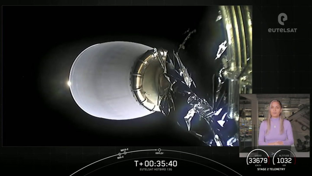 Watch Spacex Deploy The Hotbird 13G Satellite In Stunning View From ...