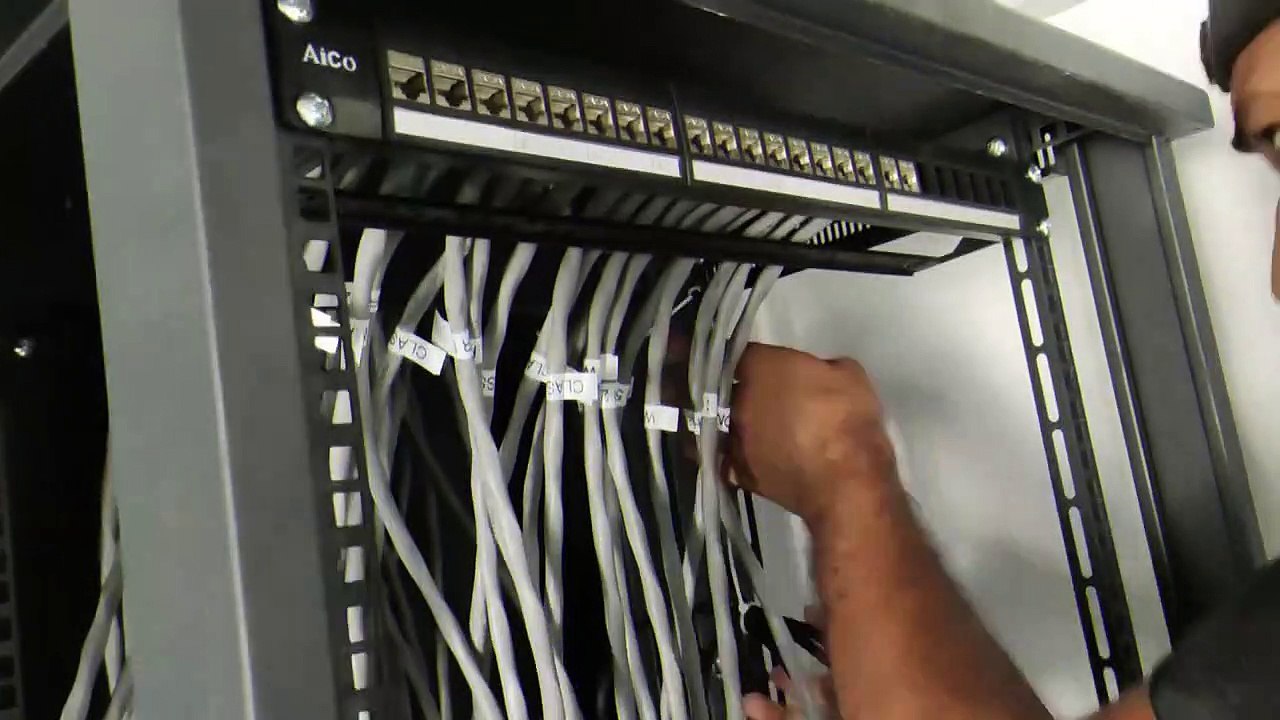network cable management and 12U server rack installation for office ...