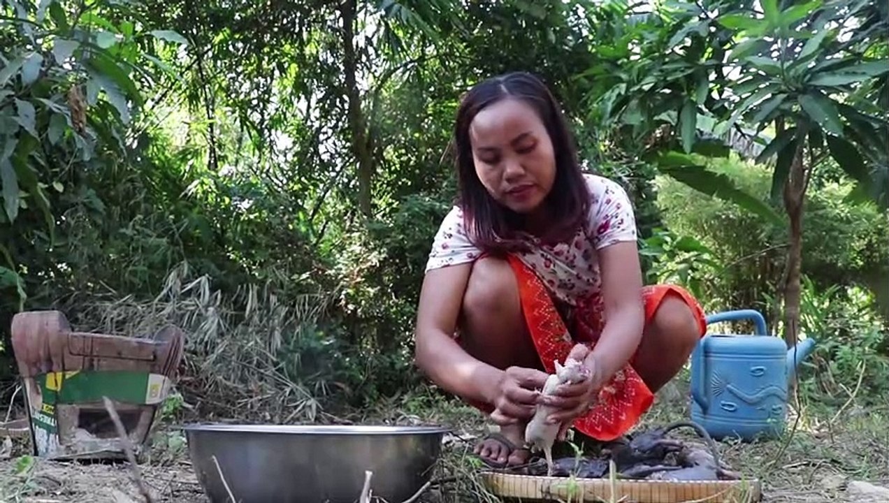 Fried Rat in simple recipe with mango sauce in my village #ratcooking # ...
