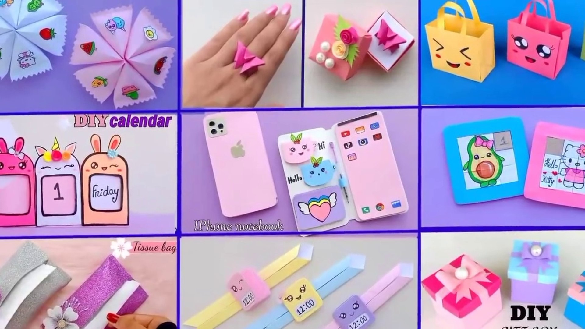 9 EASY CRAFT IDEAS School Craft Idea DIY Origami Craft School hacks Paper mini gift idea