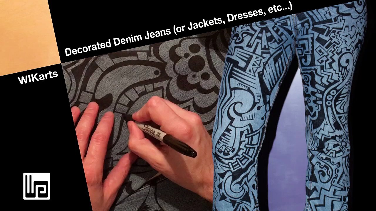J.Wik Tutorial: How to Decorate Denim Jeans (or Jackets, Dresses, etc ...