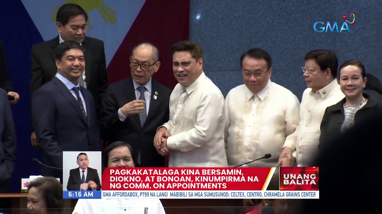 Pagkakatalaga kina Bersamin, Diokno, at Bonoan, kinumpirma ng Comm. on Appointments | UB - video ...