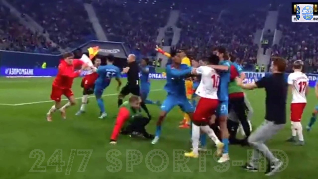 Watch Incredible Moment Referee Gets Caught up in Wild 40-Man Brawl ...