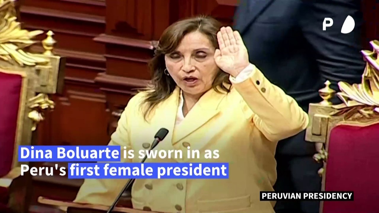 Dina Boluarte swears in as Peru's first female president after Castillo's impeachment - video ...