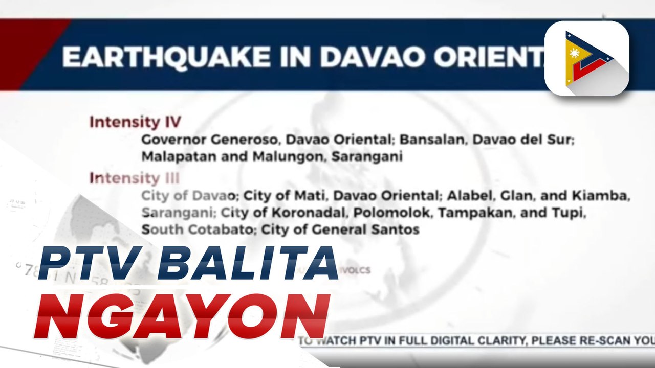 Davao Oriental, niyanig ng magnitude 5.6 na lindol - video Dailymotion