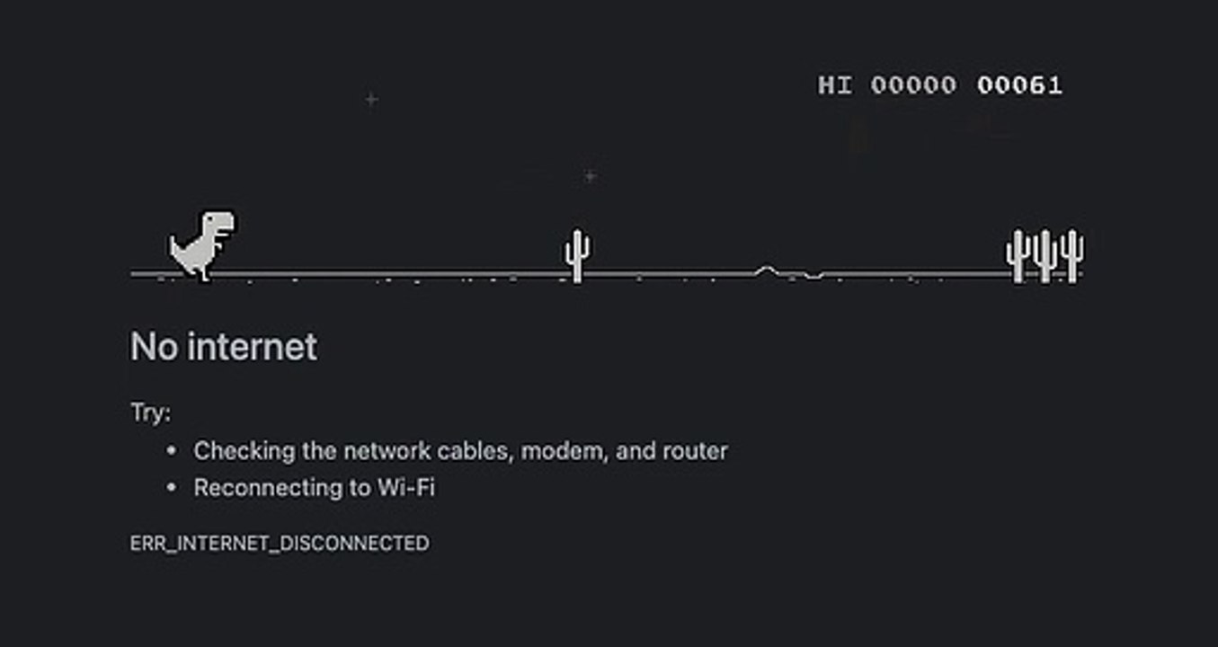 Google Chrome No Internet Dinosaur Game Playthrough - video Dailymotion