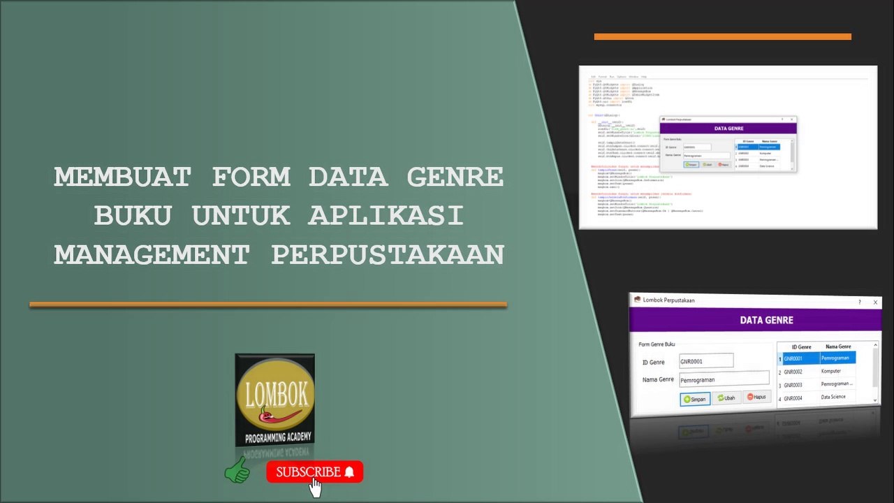 Membangun Aplikasi Database Perpustakaan Menggunakan Python GUI & MySQL | Membuat Form Genre ...