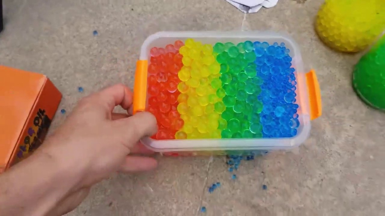 Experiment_ Car vs Rainbow Orbeez Bottles _ Running over stuff with car ...