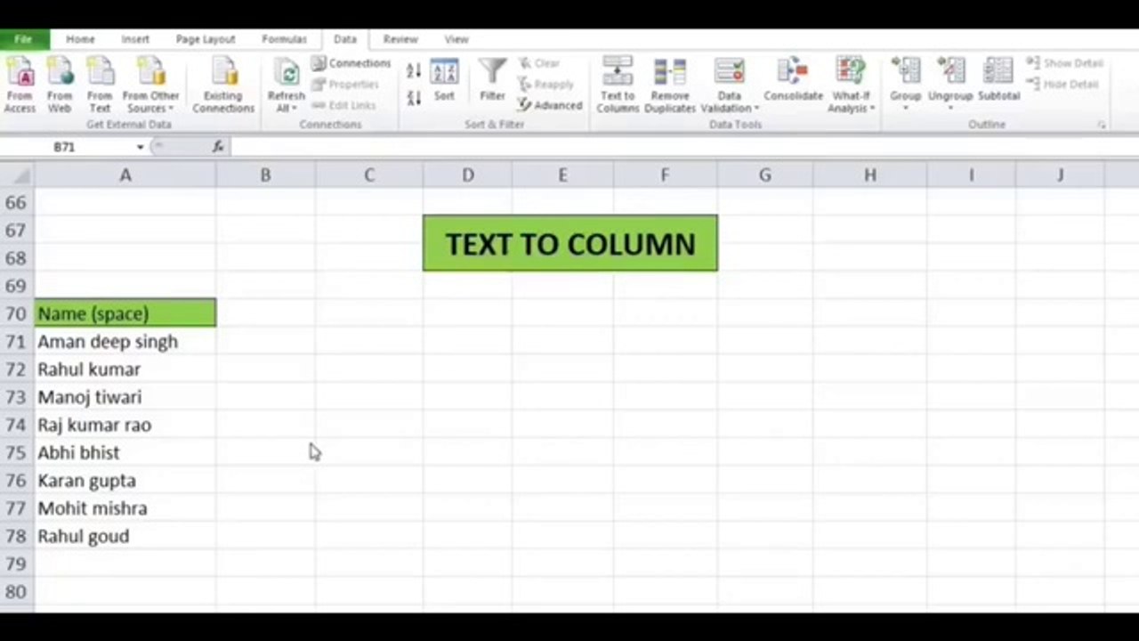 How to Convert TEXT TO COLUMNS in Excel | Split Text into Multiple Columns in Excel in HIndi ...
