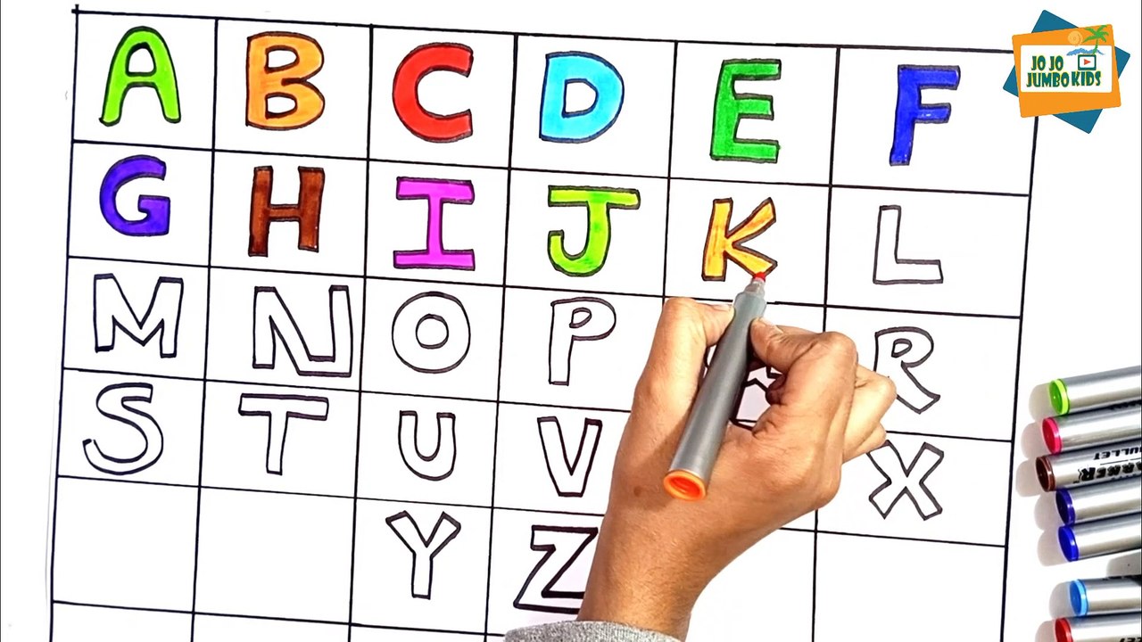 A to z drawing Letters for Children -Teaching Writing ABC for Preschool ...