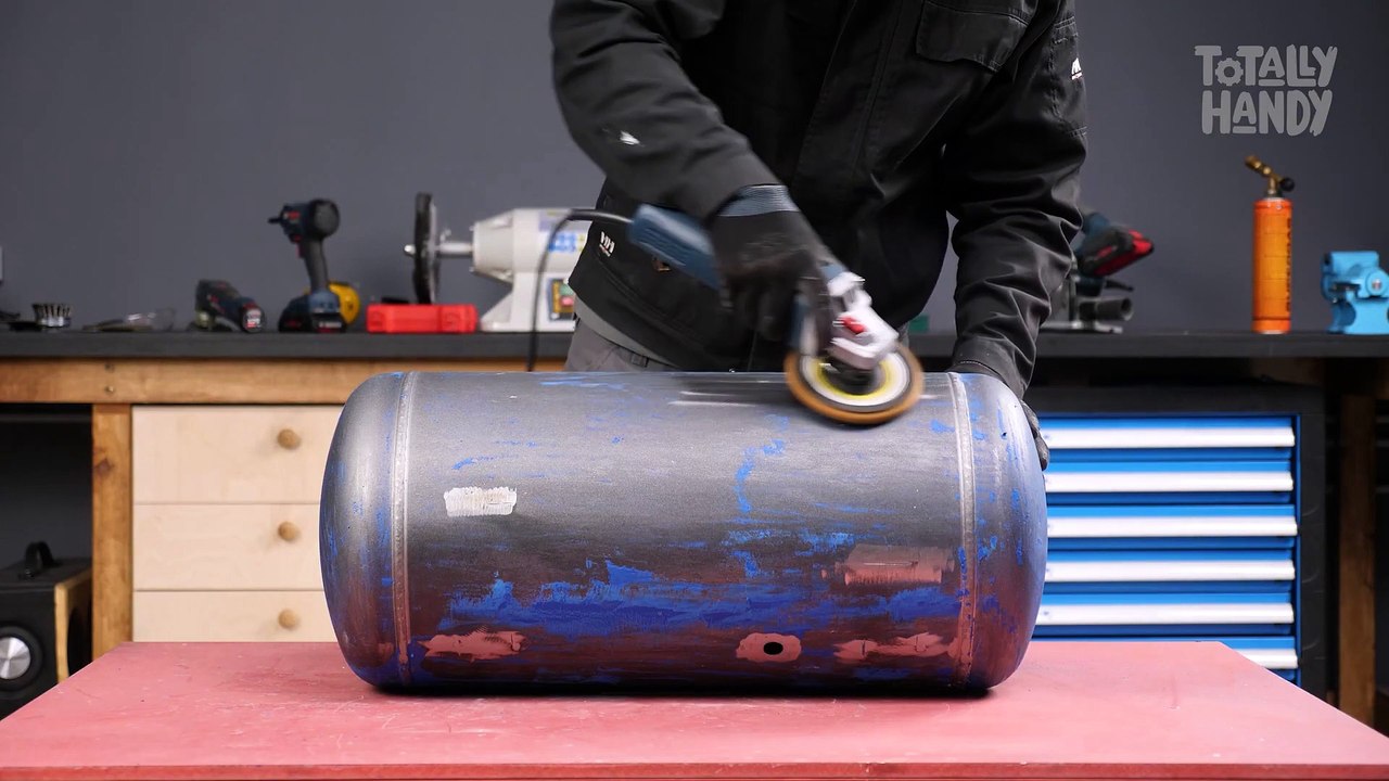 -Rusty Old Air Compressor Turned Into Minion BBQ Grill __ Metalworking ...