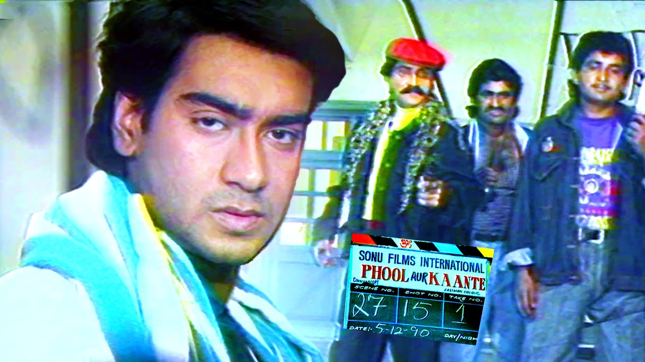 Phool Aur Kaante (1991) Action Scene Shooting | Ajay Devgn, Veeru ...