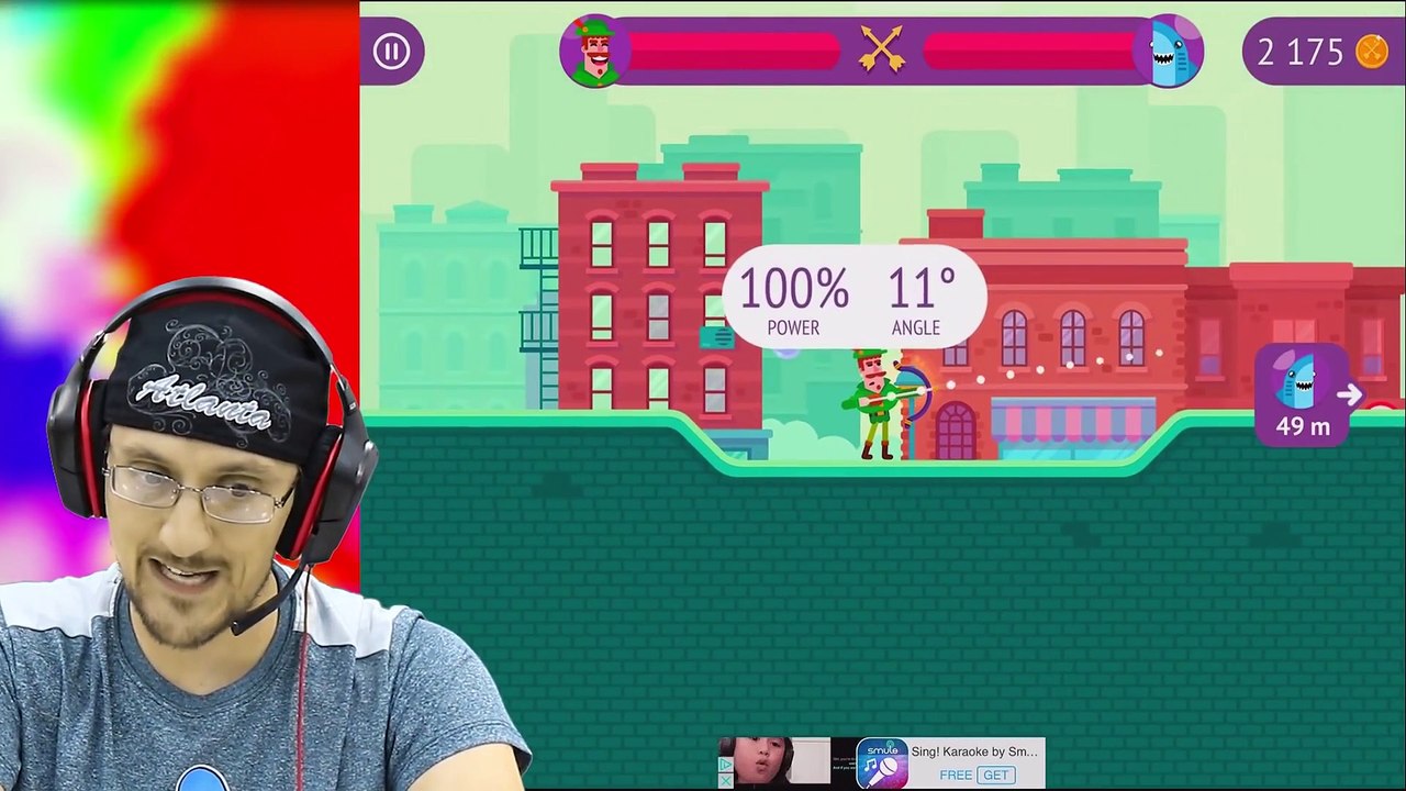 MOMMY, CAN I SHOOTA SHARK PWEEEZ-! BOWMASTERS Game w_ FGTEEV Duddy ...