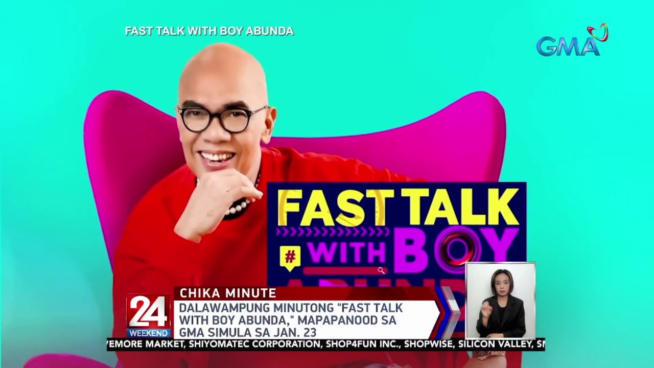 Dalawampung minutong "Fast Talk with Boy Abunda," mapapanood sa GMA simula sa Jan. 23 | 24 Oras ...