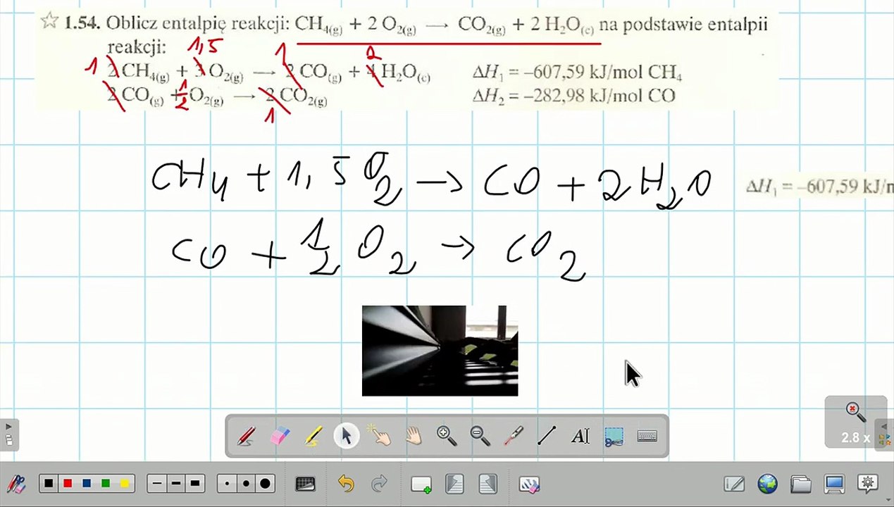 1.54. Oblicz entalpię reakcji CH4+2O2→CO2+2H2O ...Zbiór Zadań Operon 3 ...