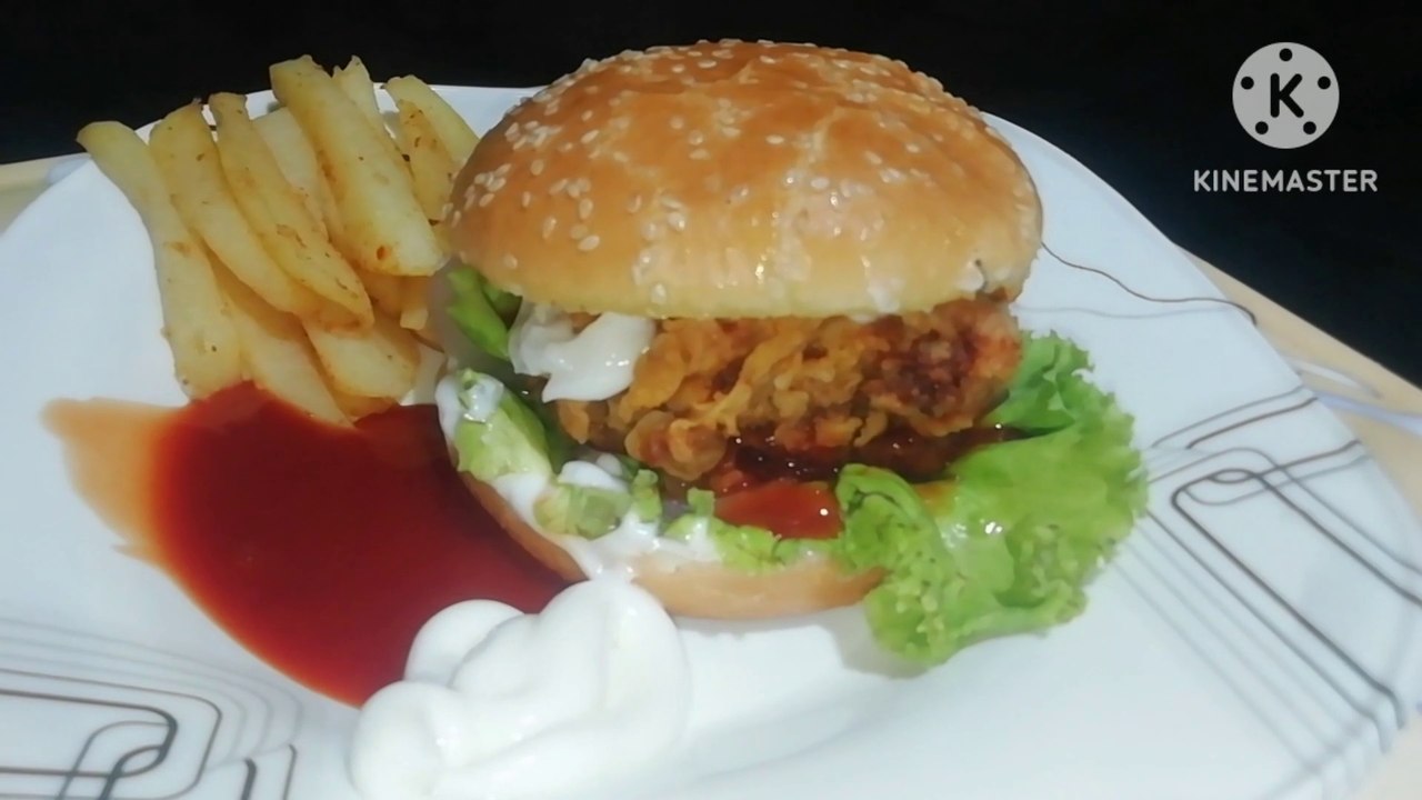 KFC zinger burger recipe zinger chicken easy cooking recipe zinger ...