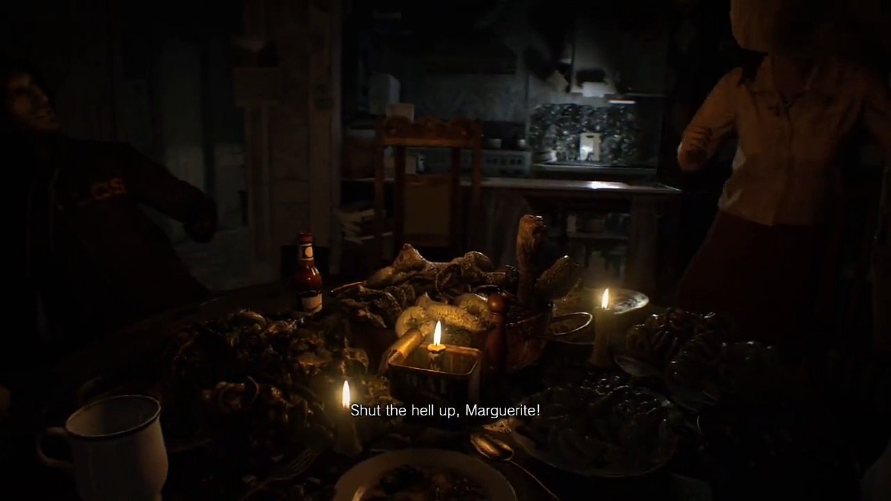 Resident evil 7 dinner scene with baker family - video Dailymotion