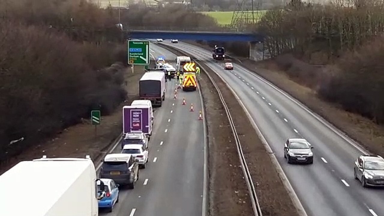 A19 southbound closed following two vehicle collision near Sunderland ...