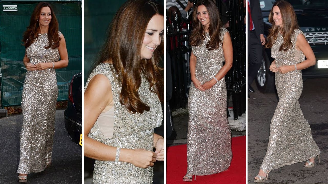 Princess Kate Middleton Back On Red Carpet In Sequined Jenny Packham ...