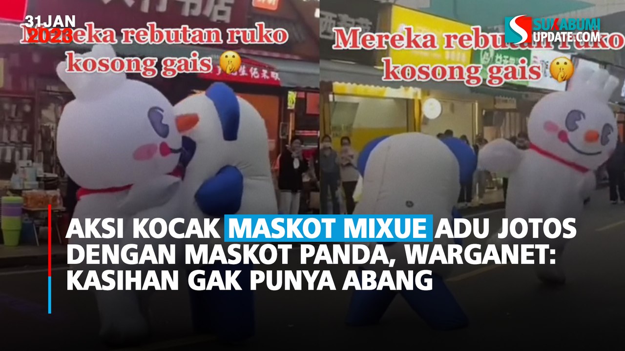 Aksi Kocak Maskot Mixue Adu Jotos dengan Maskot Panda, Warganet ...