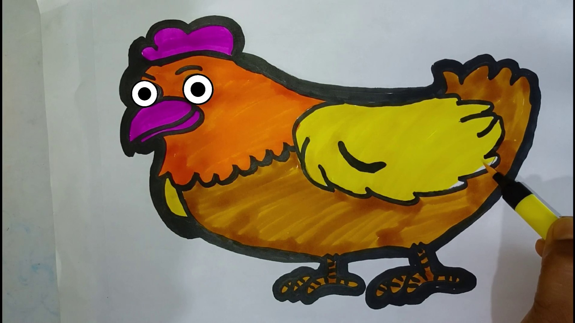 Hen Drawing For Kids