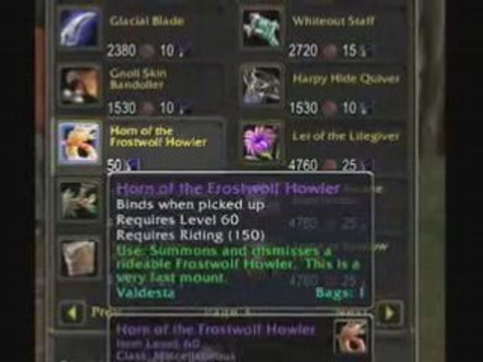 World of Warcraft: Frostwolf Howler PvP Epic Land Mount - video Dailymotion