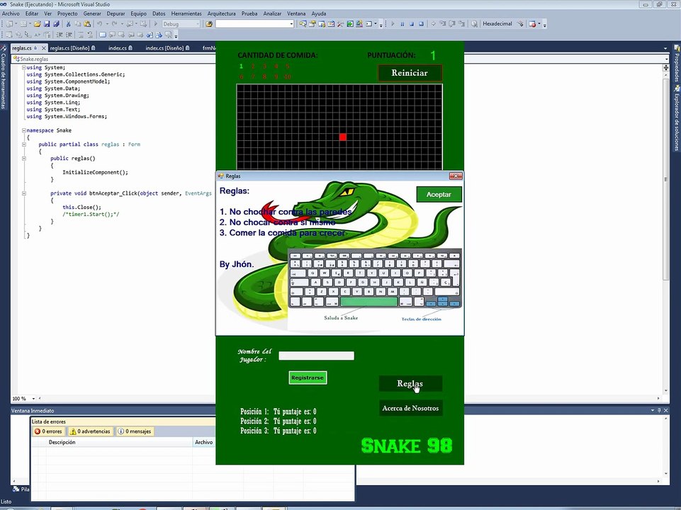 Como hacer un juego de snake con ranking en C# (Windows Forms) + Código ...