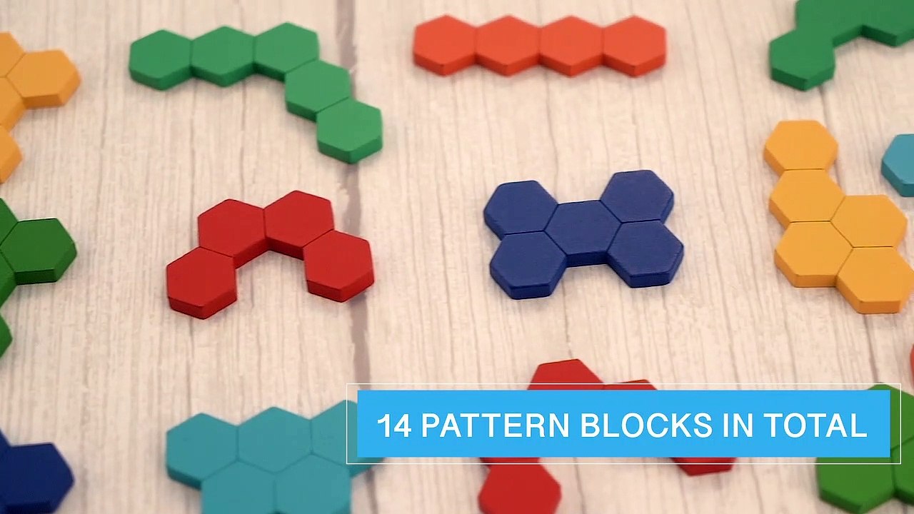 Coogam Wooden Hexagon Puzzle for Kid Adults - Shape Pattern Block ...