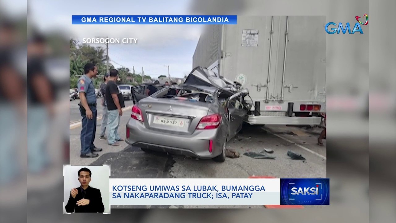 Kotseng umiwas sa lubak, bumangga sa nakaparadang truck; 1 patay ...