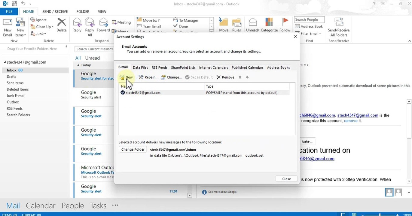 How To Add Multiple Email Accounts in Microsoft Outlook 2016 | 2019 | 2021 | Office 365 outlook ...