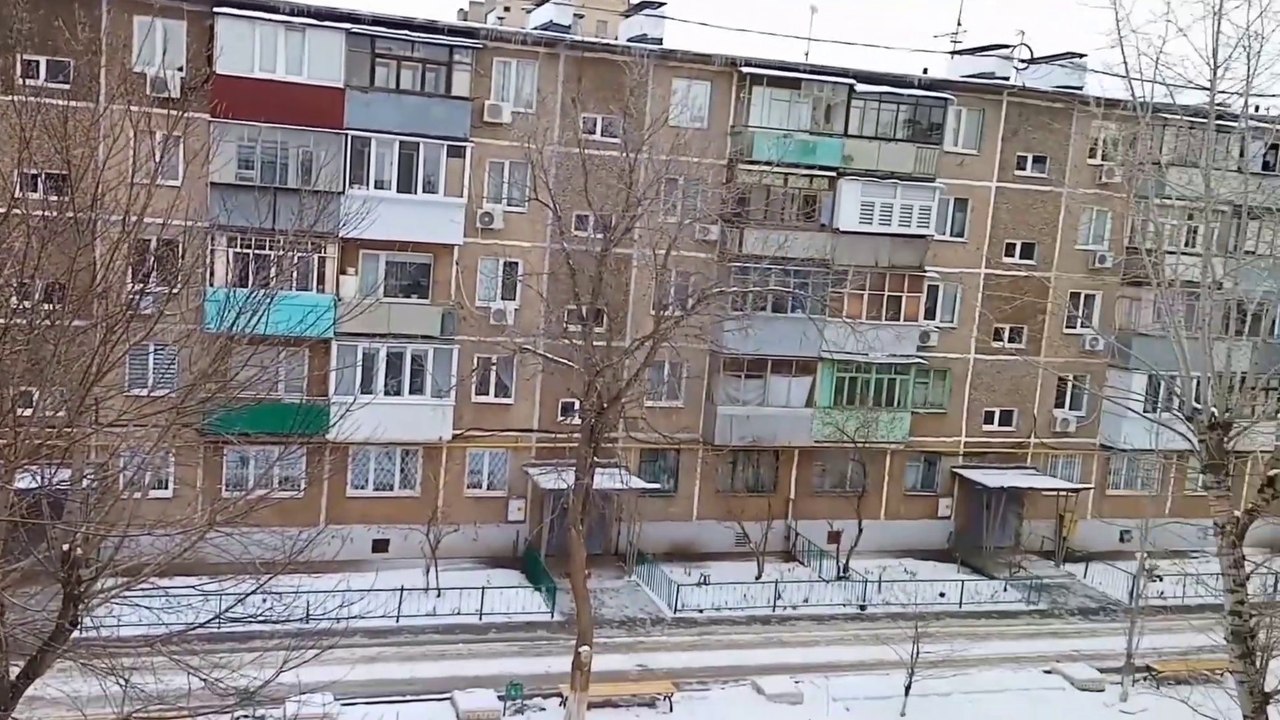 Soviet type buildings Khrushchyovka in December 2021 / Orenburg ...