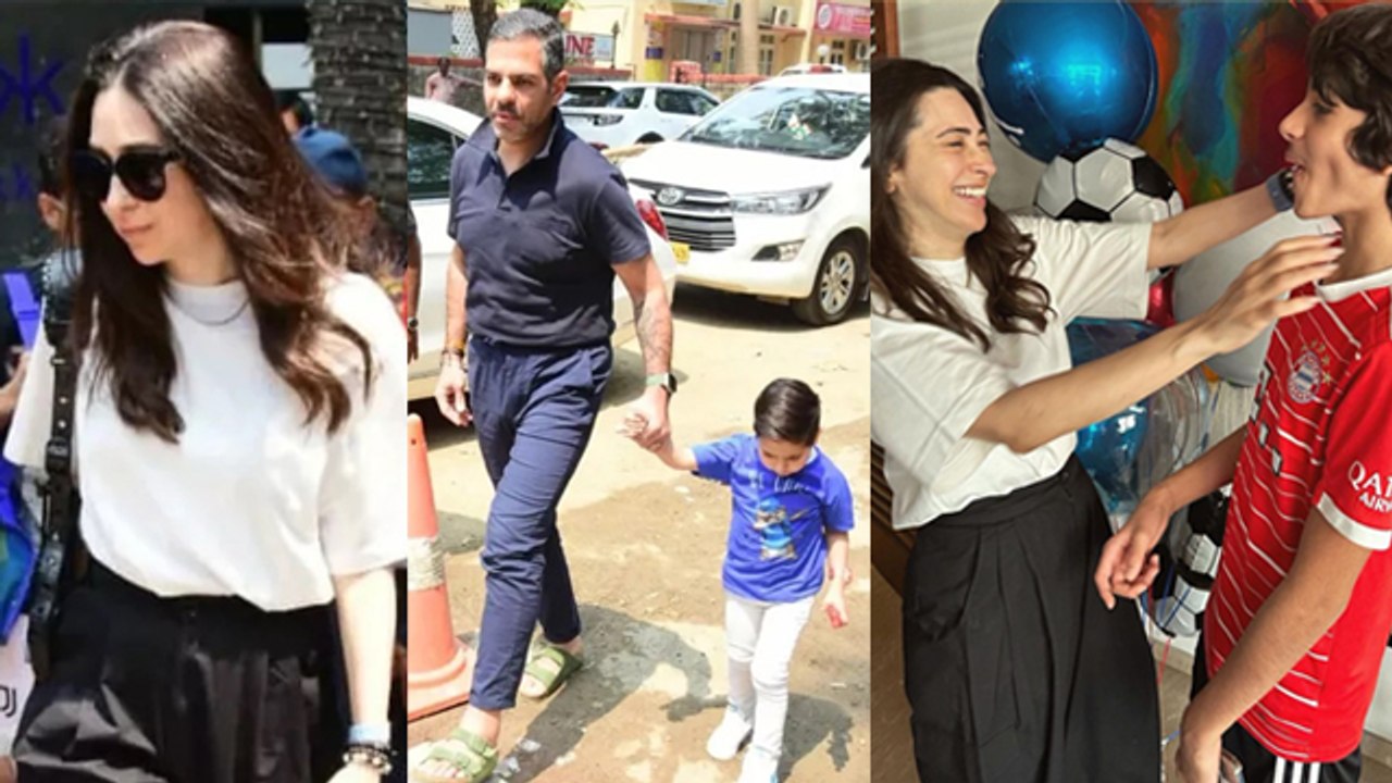 Karisma Kapoor Son Kiaan का Ex Husband Sunjay Kapoor के साथ 13th ...