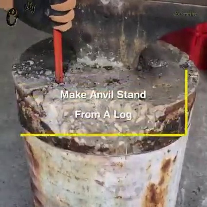 how to make an envil stand from a log.The process is very simple & can ...