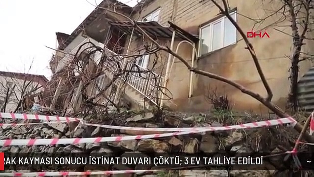 HAKKARİ'DE TOPRAK KAYMASI SONUCU İSTİNAT DUVARI ÇÖKTÜ; 3 EV TAHLİYE ...