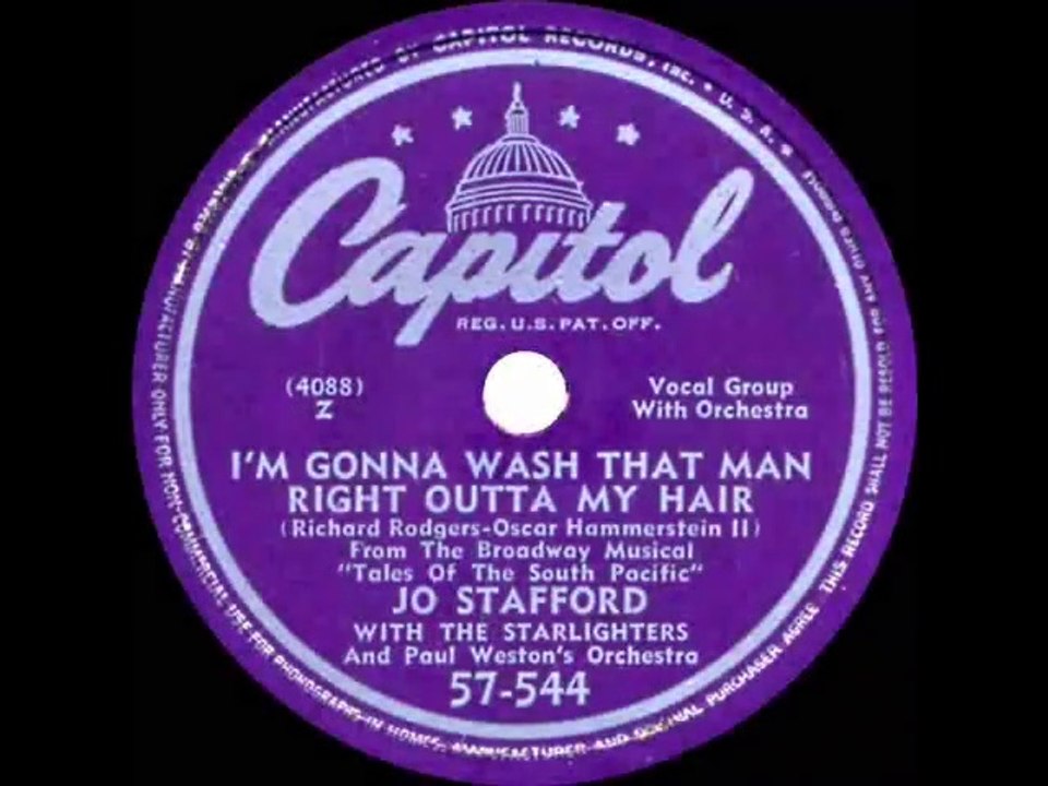 1949 Jo Stafford - Im Gonna Wash That Man Right Outta My Hair - Vídeo ...
