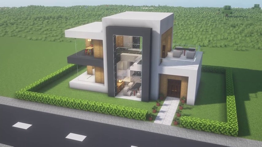 Simple Minecraft Cabin Designs Easy Modern House In Minecraft