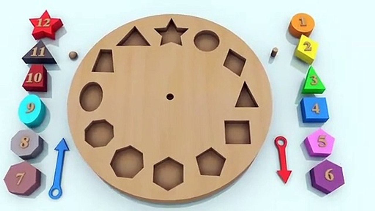 Learn Colors and Number with Wooden Shape Sorting Clock Educational ...