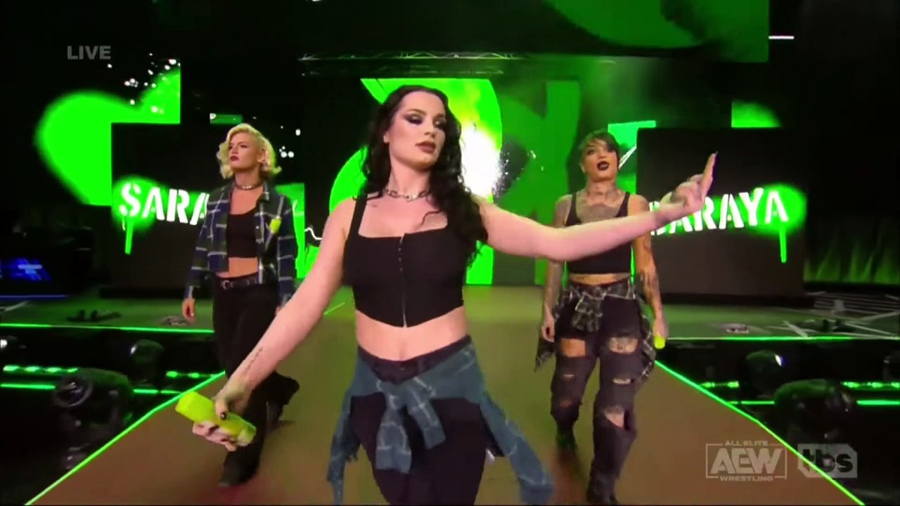 Ruby Soho, Toni Storm & Saraya Entrance as The Outcasts: AEW Dynamite ...