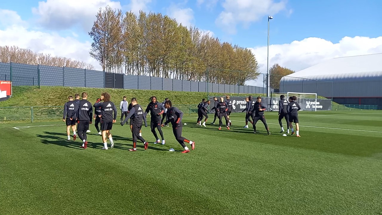 Les Diables Rouges s'entraînent avant le match amical contre l ...