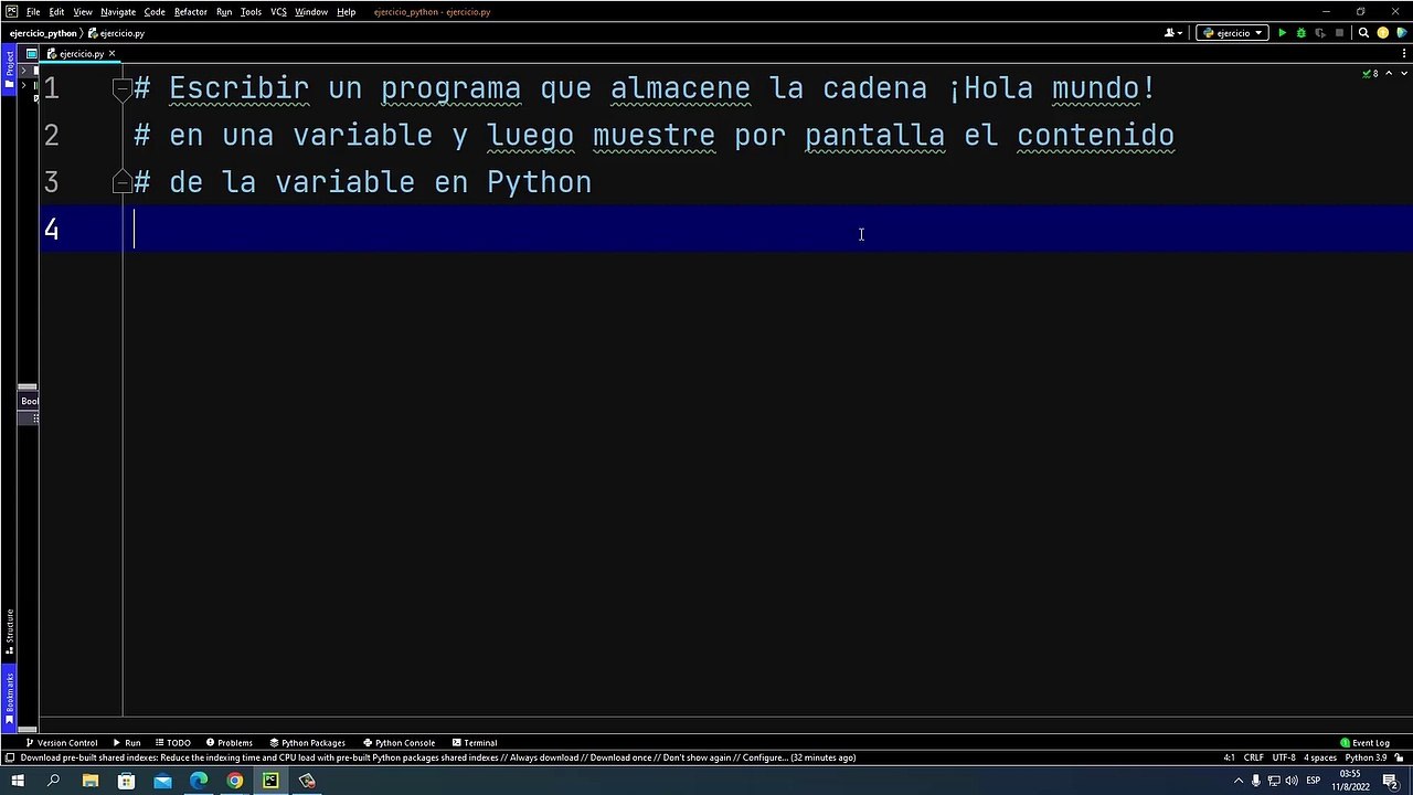 Escribir un programa que almacene la cadena ¡Hola mundo! en una ...