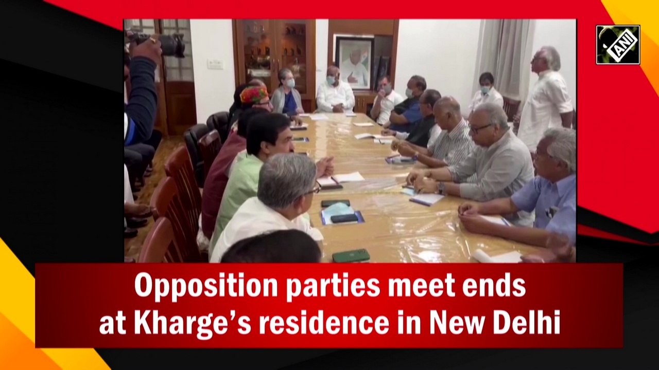 Opposition parties meet at Kharge’s residence in New Delhi - video ...