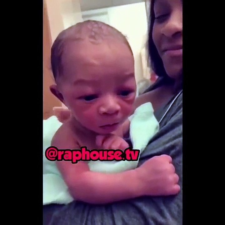 Baby Fresh Out Moms Womb acts like he_s already been here before and ...