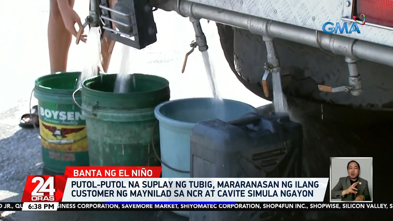 Putol-putol na suplay ng tubig, mararanasan ng ilang customer ng ...