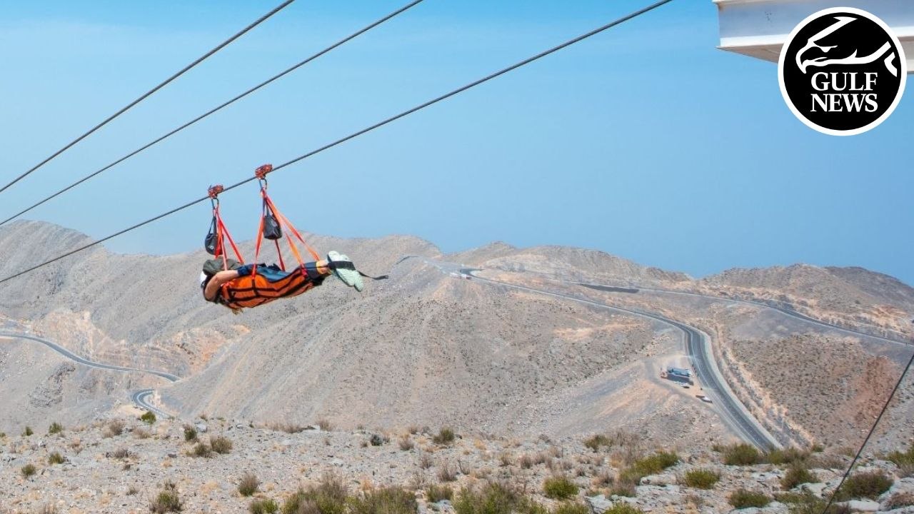 Gulf News takes on the world's longest zip line in Ras Al Khaimah ...