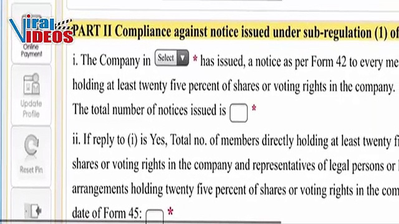 How to filing form 45 online through SECP Eservices - video Dailymotion