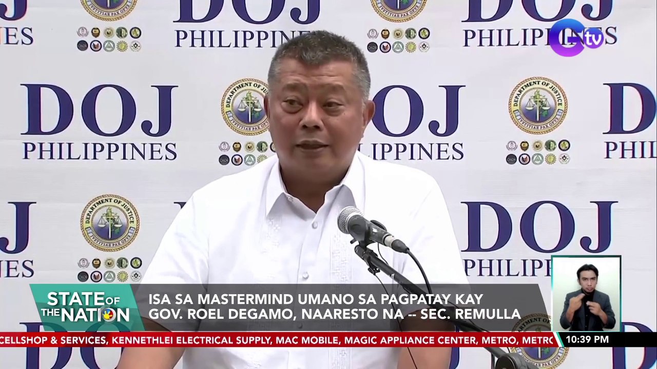 Isa sa mastermind umano sa pagpatay kay Gov. Roel Degamo, naaresto na -- Sec. Remulla | SONA ...