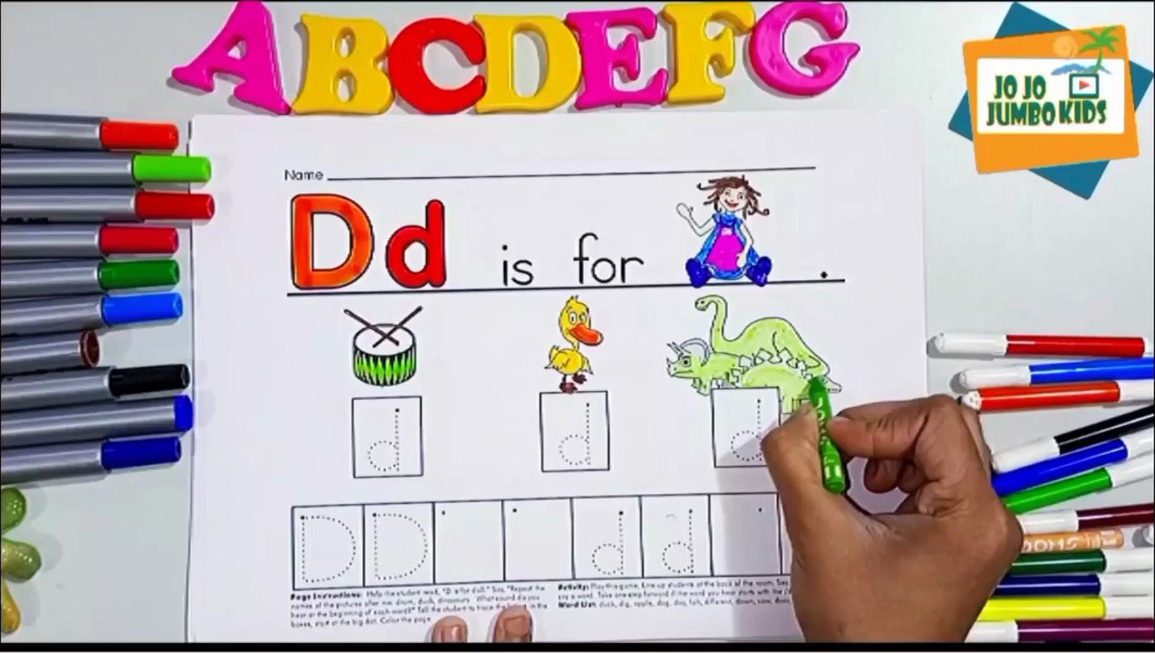 A to z drawing Letters D for Dog -Teaching Writing ABC for Preschool ...