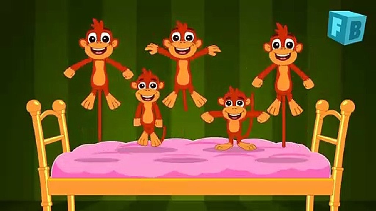 Five Little Monkeys Jumping On The Bed _ Children Nursery Rhyme ...