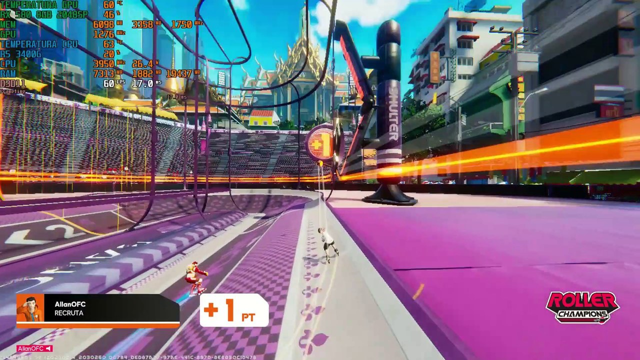Testando Roller Champions no Ryzen 5 3400G 16GB RAM RX 580 8gb 2048SP ...